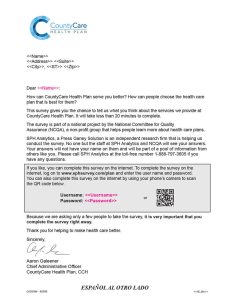 Survey – CountyCare Health Plan